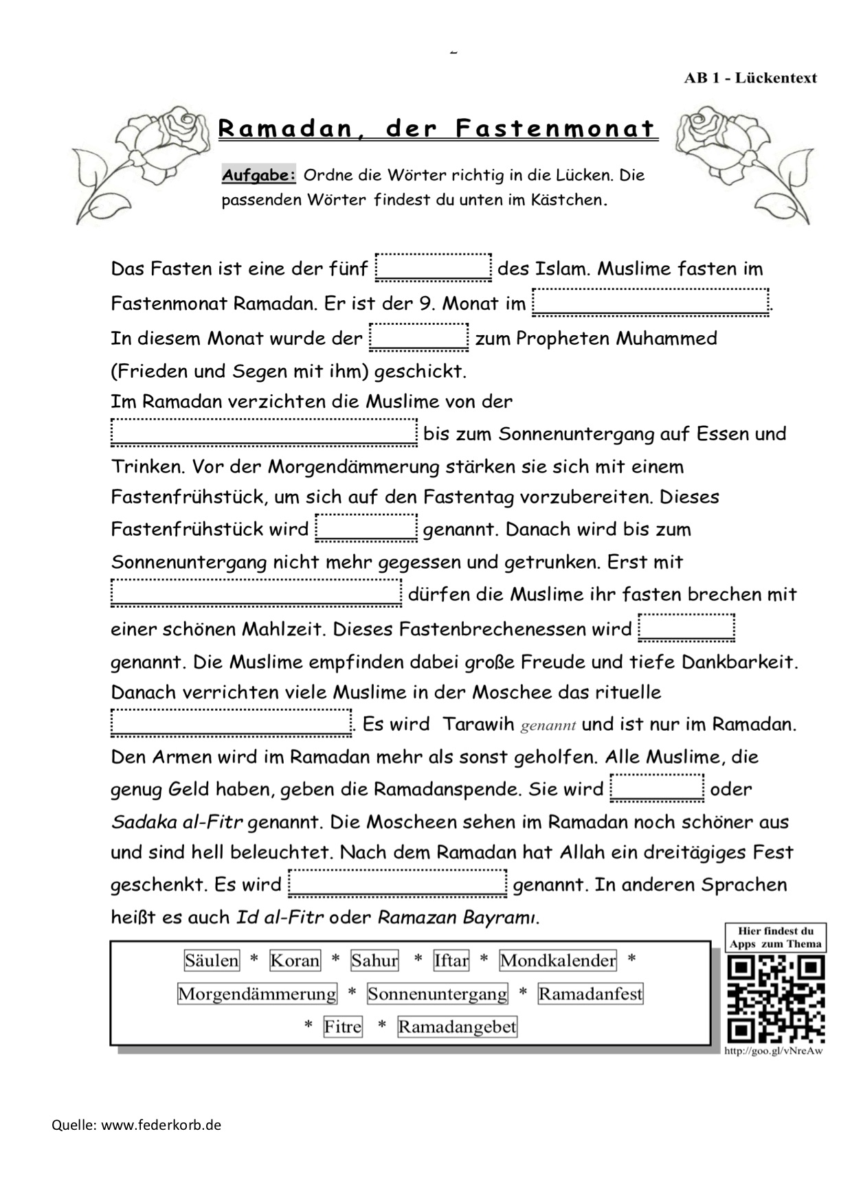 Ramadan – Materialien für den islamischen Religionsunterricht